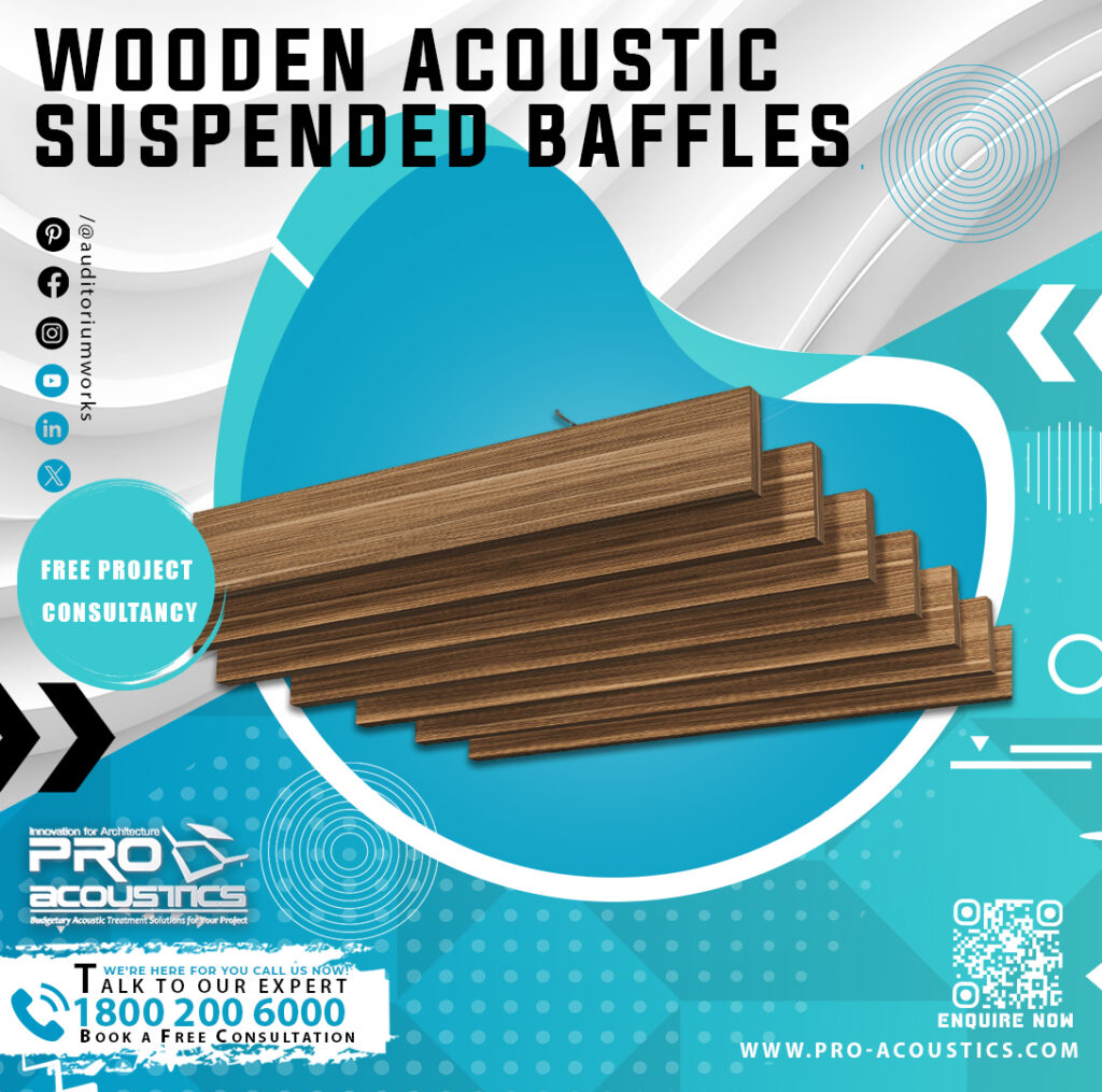 Wooden Acoustic Suspended Baffles - Sound Proofs