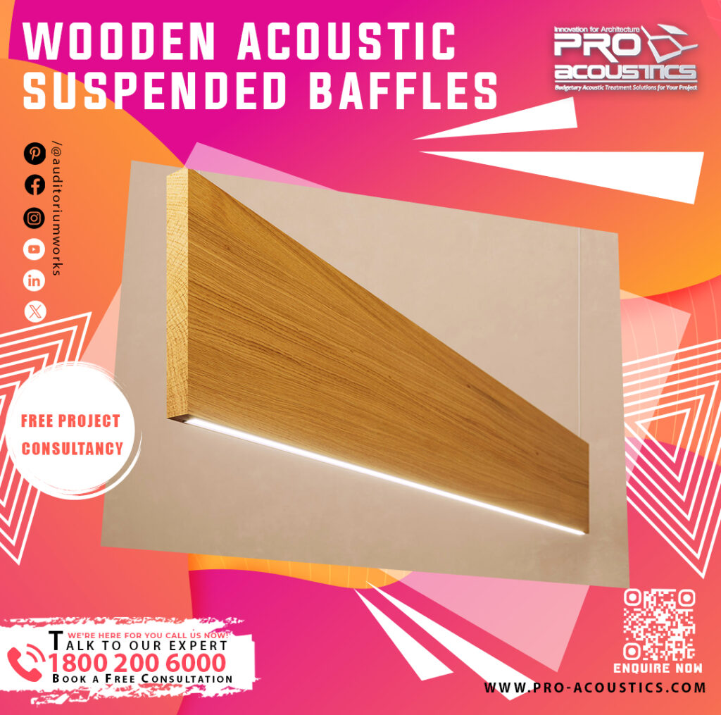 Wooden Acoustic Suspended Baffles - Sound Proofs
