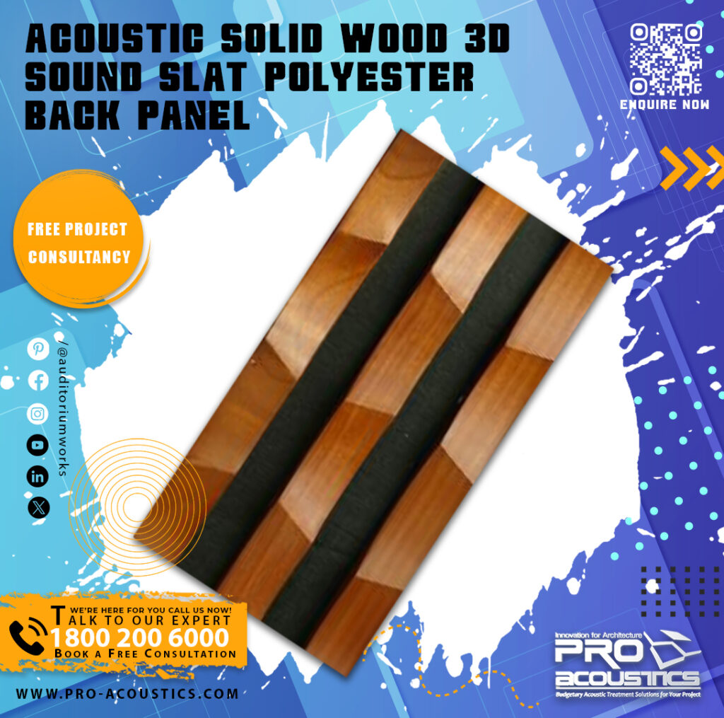 Acoustic Solid Wood 3d Sound Slat Polyester back panel - Sound Proofs