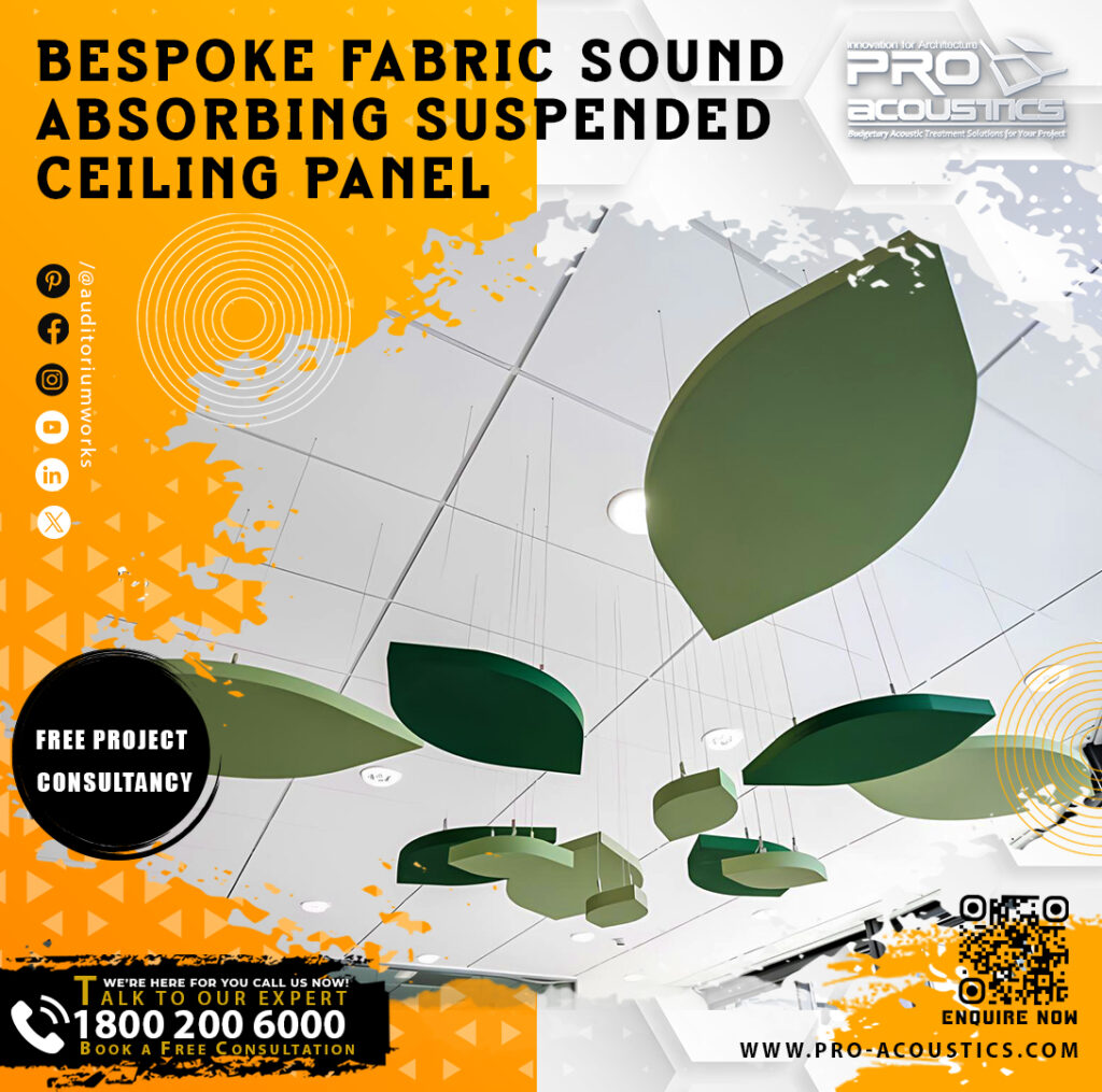 Bespoke Fabric Sound Absorbing Suspended Ceiling Panel - Sound Proofs